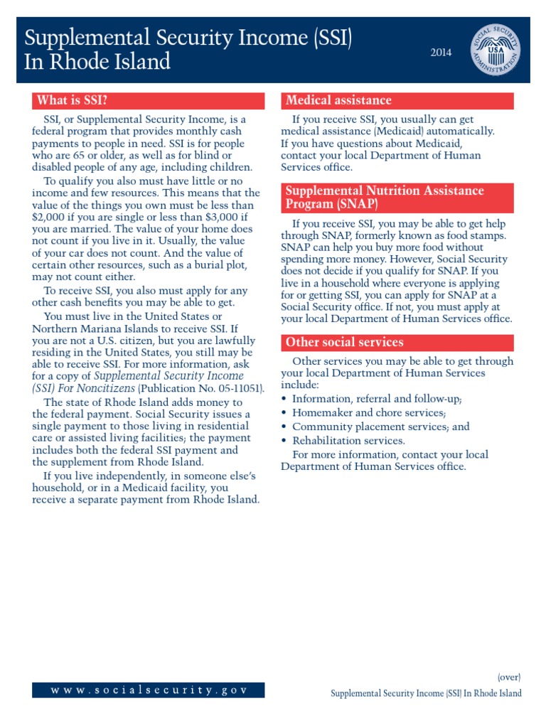 Supplemental Security Income (SSI) in Rhode Island: What Is SSI ...