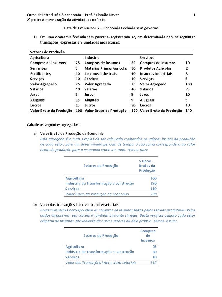 Lista de Exercicios 02 | PDF