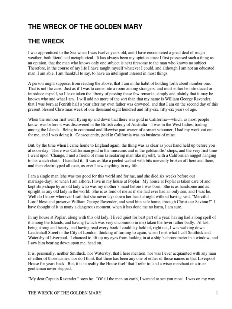 Wreck of The Golden Mary by Dickens, Charles, 1812-1870 | PDF | Nature