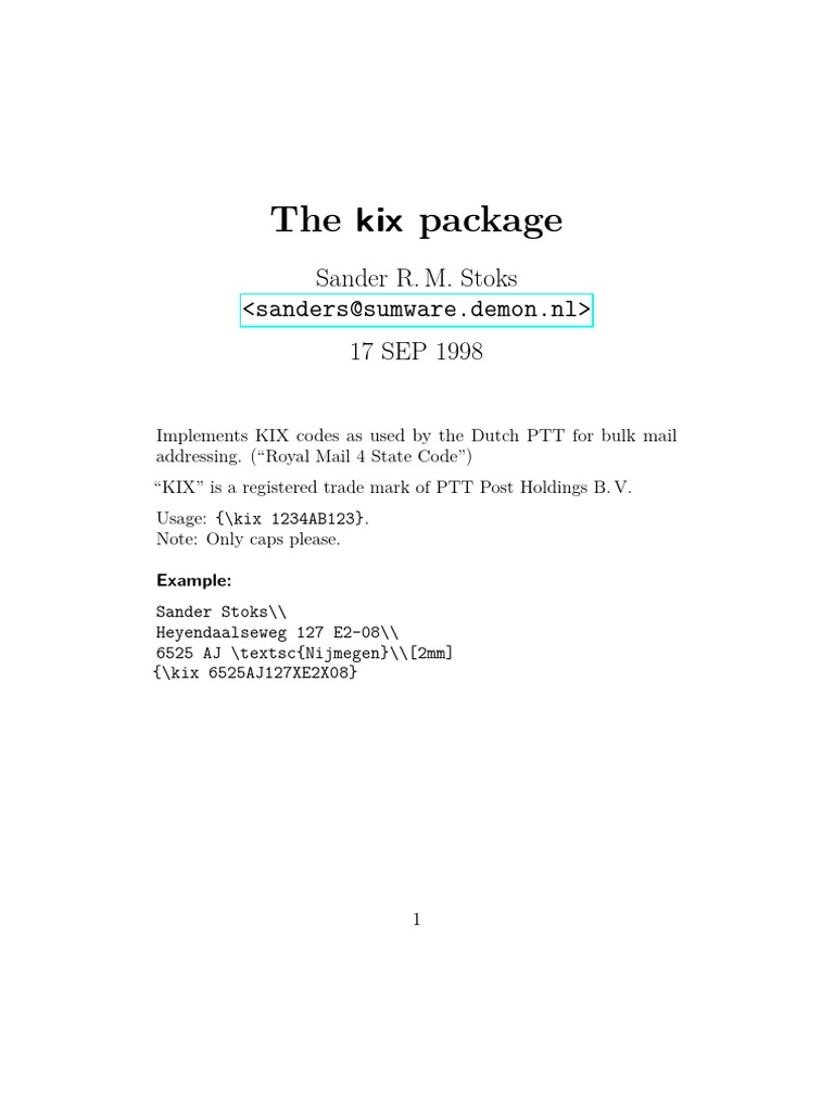 KIX Code Implementation for Bulk Mail | PDF