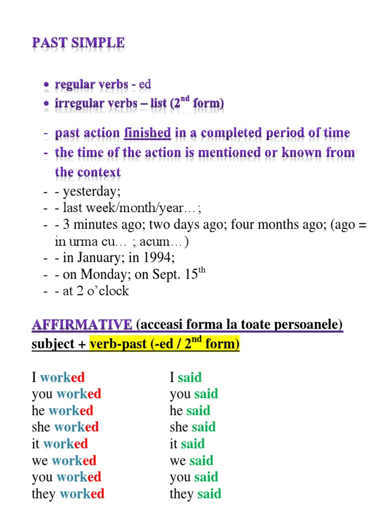 Regular And Irregular Verbs Pdf