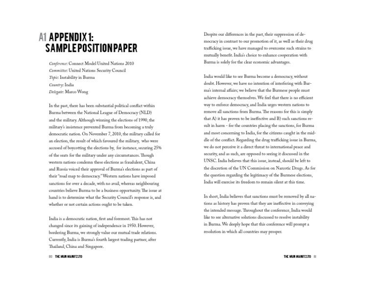 Position Paper | PDF | Myanmar | United Nations Security Council