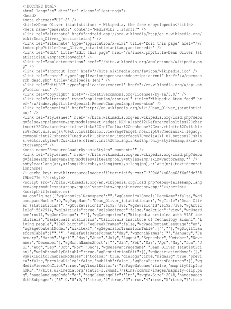 Dean Oliver | PDF | Wiki | National Basketball Association