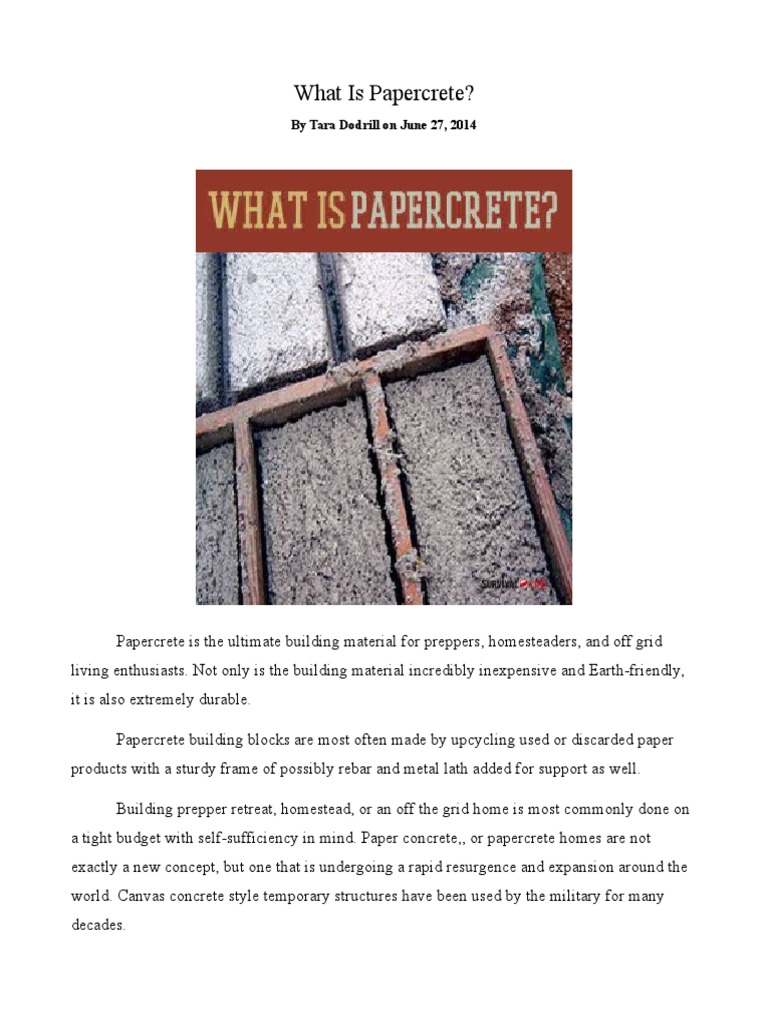 What Is Papercrete | PDF
