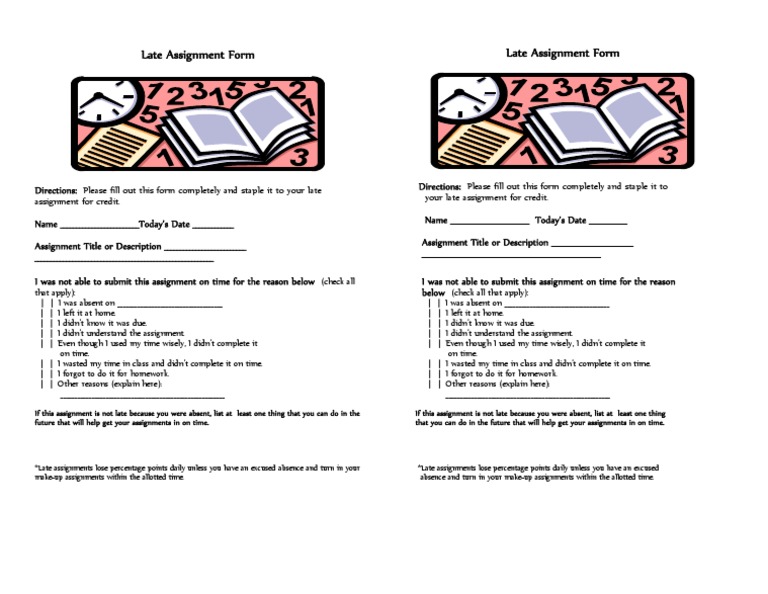 Late Assignment Form 1 | PDF