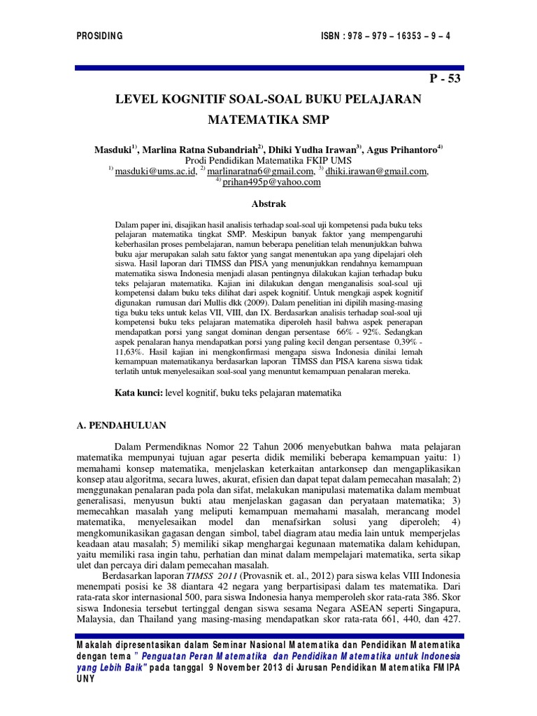 Level Kognitif | PDF