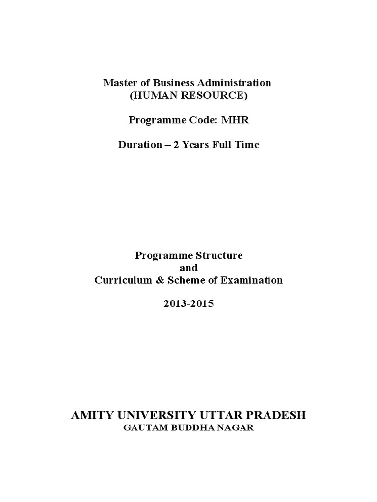 Mba (HR) - 2014&2015 | PDF | Master Of Business Administration | Academia
