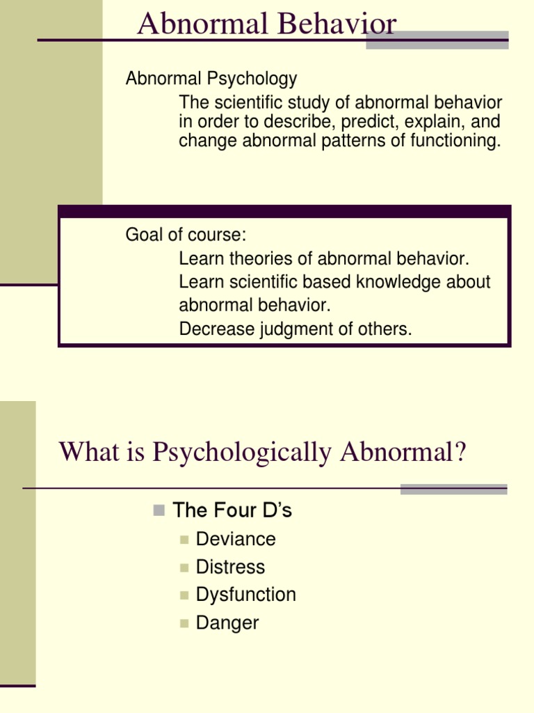 Abnormal Behaviour | PDF | Diagnostic And Statistical Manual Of Mental ...