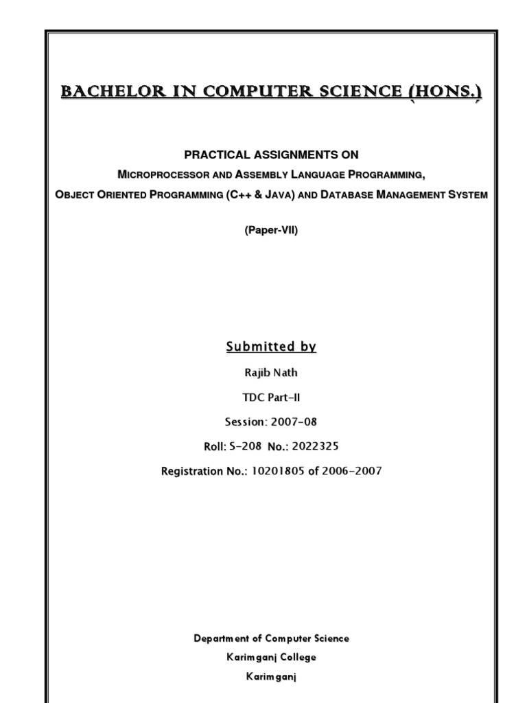 E Book Of Practical Assignments 2007 08 Pdf Parameter Computer Programming Transaction