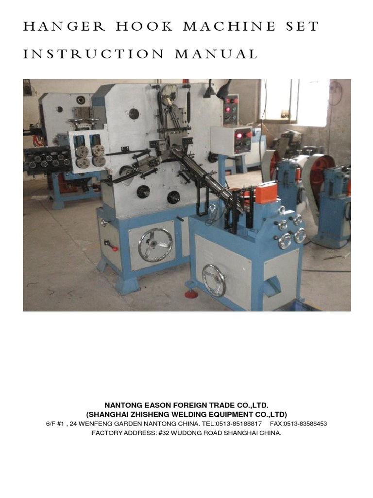 (ESP) Hanger Hook Forming Machine Manual | PDF | Transmission ...