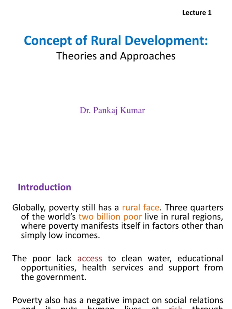 Theories and Approaches to Rural Development | PDF | Development ...