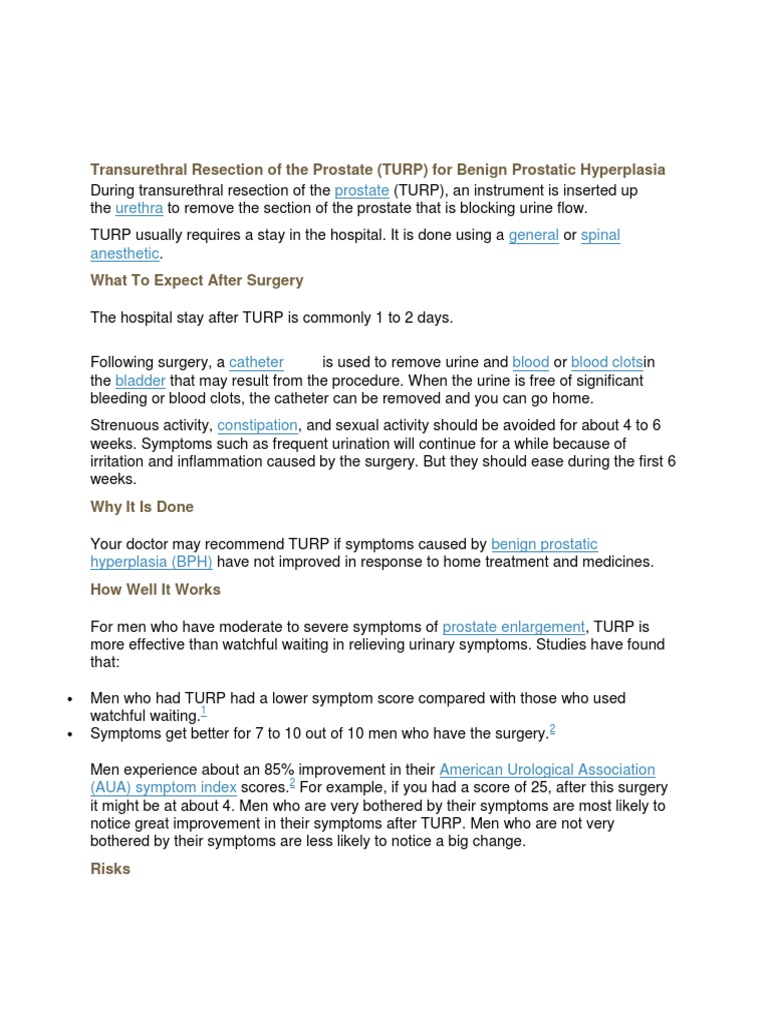 Turp | PDF | Prostate | Urinary Incontinence