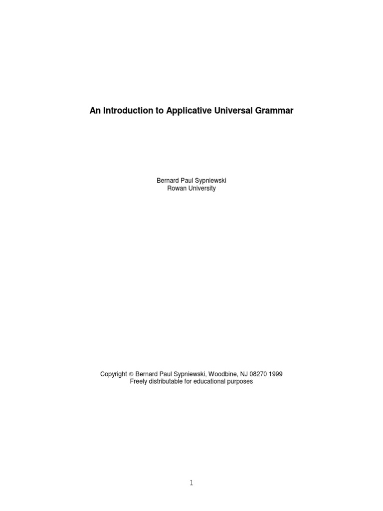 An Introduction To Applicative Universal Grammar | PDF | Stress ...