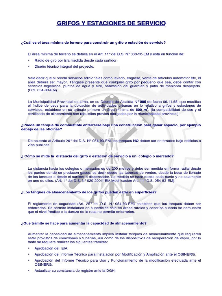 Grifos Y Estaciones De Servicio Pdf Hogar Jardinería Y Bricolaje