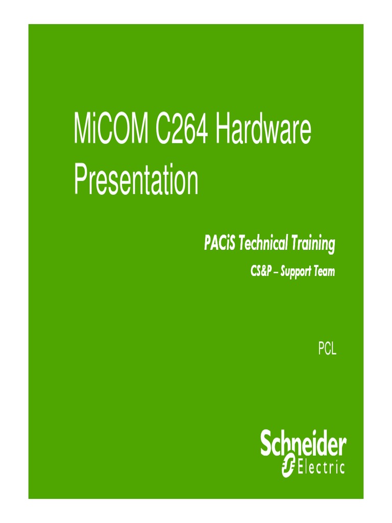 L1 V4 03 MiCOM C264 Hardware Presentation E 01 | PDF | Electrical ...