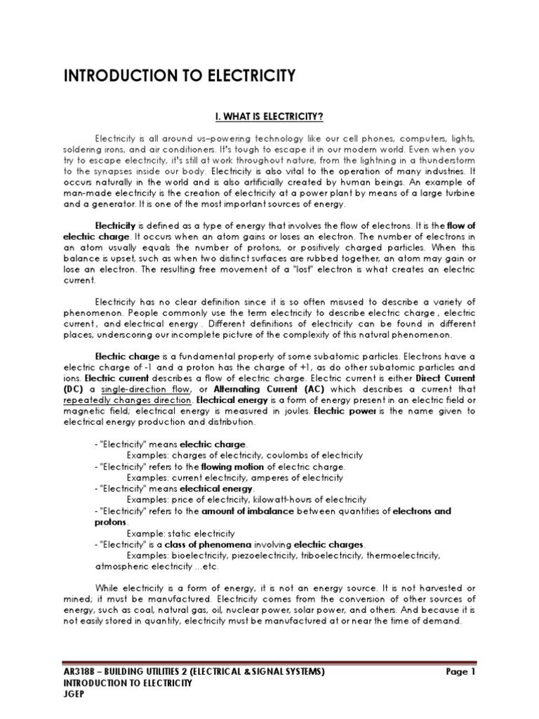Introduction To Electricity | PDF | Series And Parallel Circuits ...