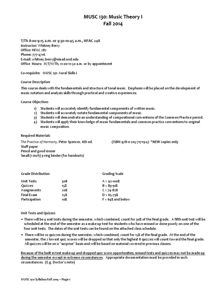 Music Theory Syllabus | Download Free PDF | Teaching Mathematics