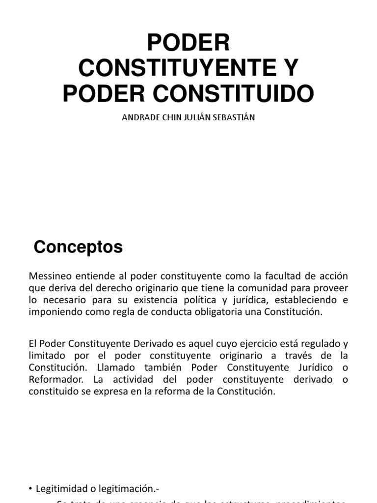 Poder Constituyente y Poder Constituido | PDF