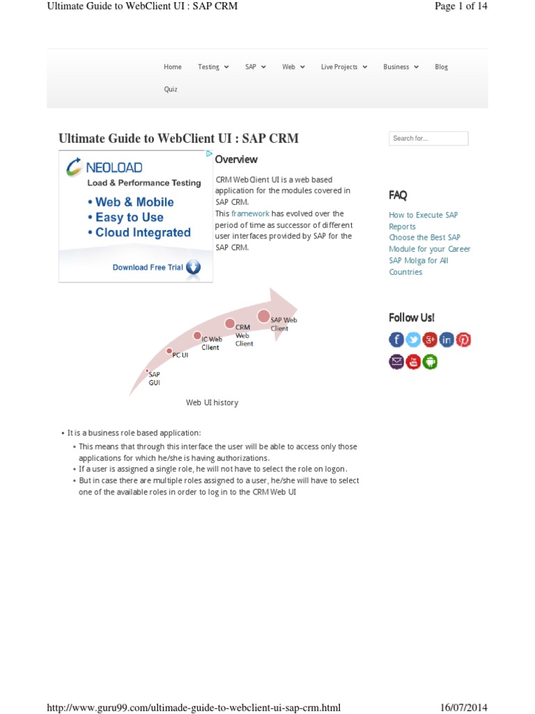 Ultimate Guide To Webclient Ui Sap Crm Pdf Multimedia Software