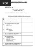 Internal Control Questionnaire For Cash | PDF | Receipt | Cheque