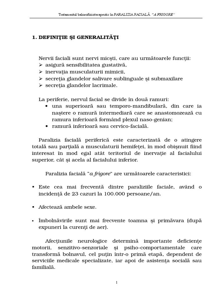 Pareza Faciala | PDF Pareza Faciala | PDF