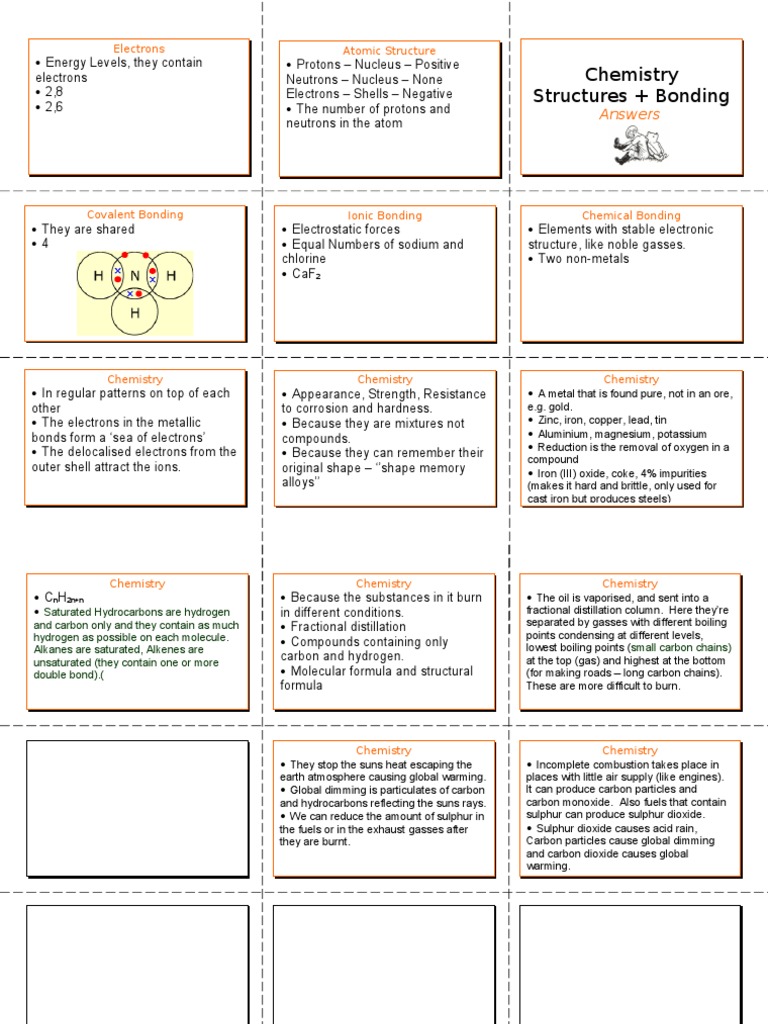 Chemistry Structures + Bonding: Answers | PDF | Chemical Bond | Metals