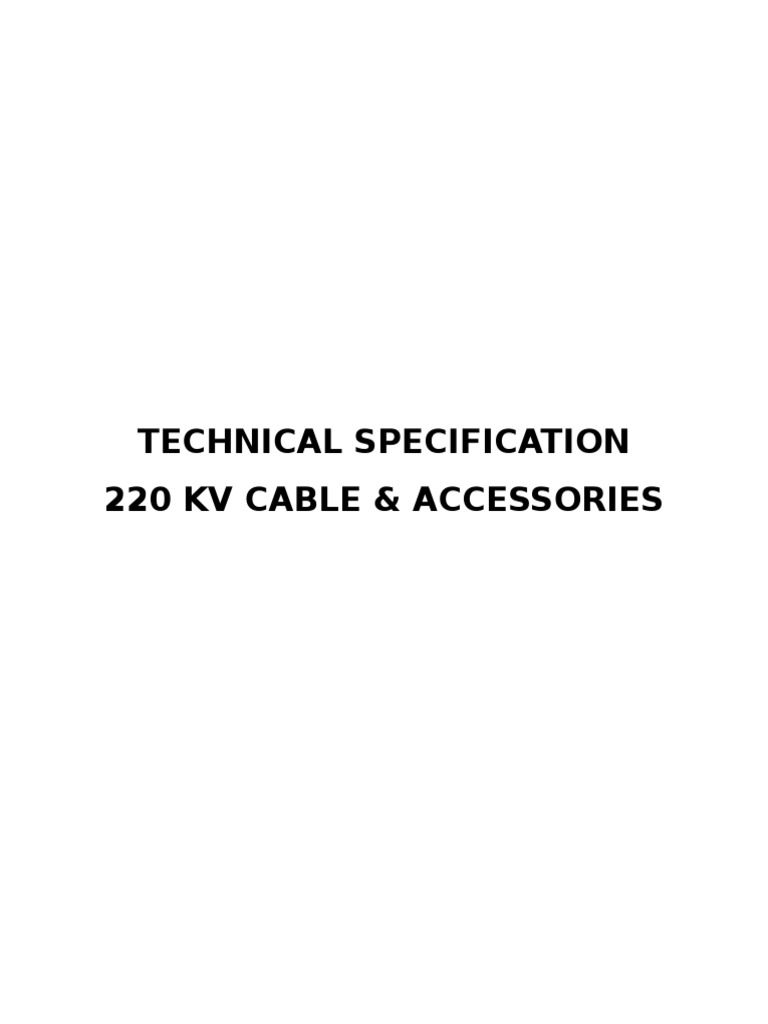 220KV CABLE SPEC | PDF | Cable | Electrical Wiring