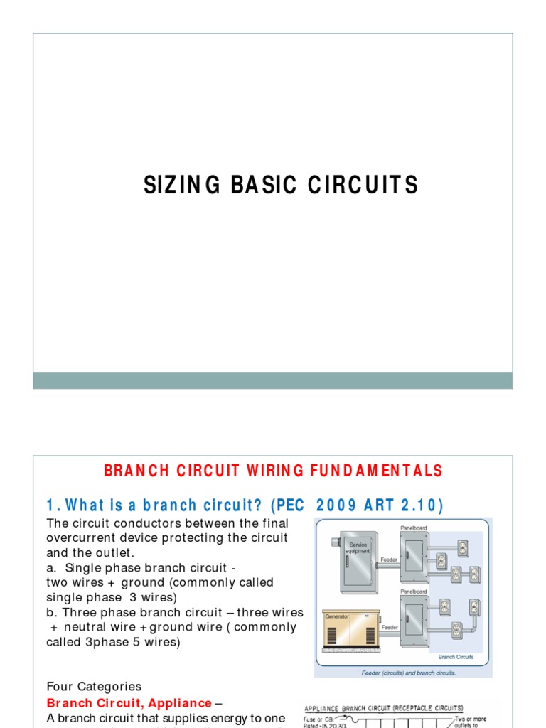 Branch Circuit Sizing Guidelines | PDF | Electrical Wiring | Electrical ...