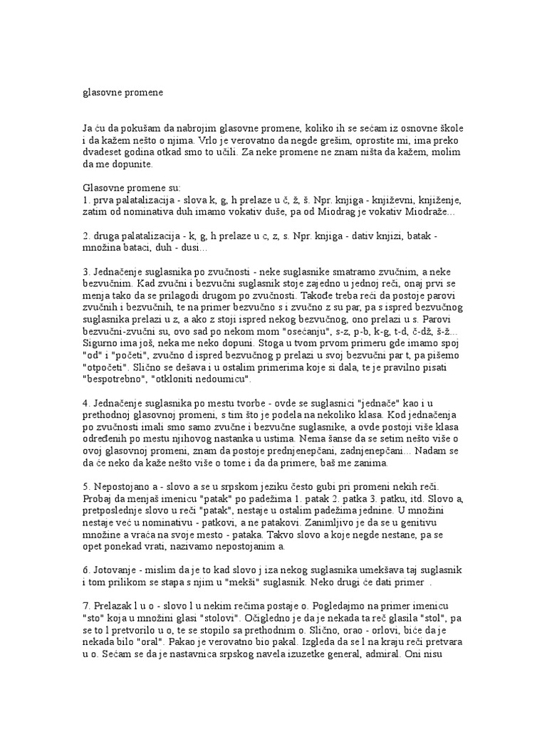 Glasovne Promene | PDF