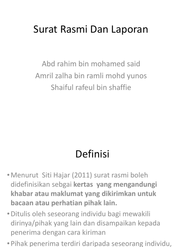 Surat Rasmi | PDF