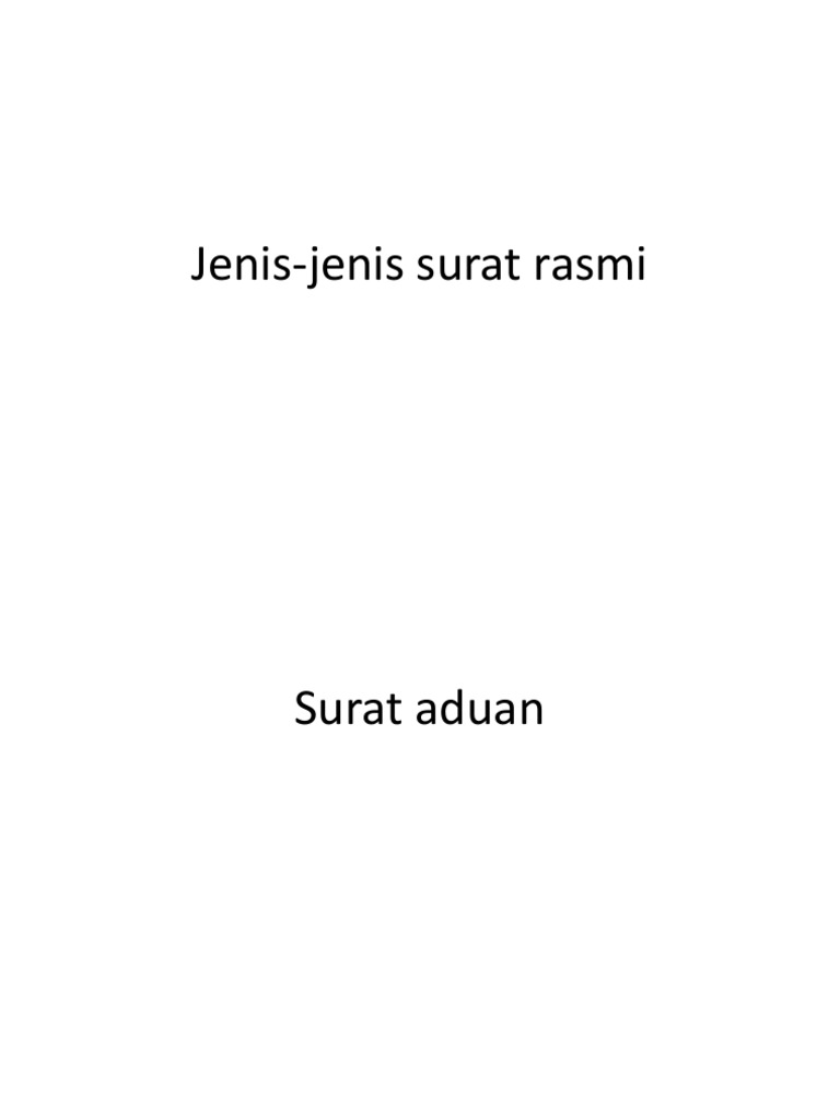 Jenis-jenis Surat Rasmi