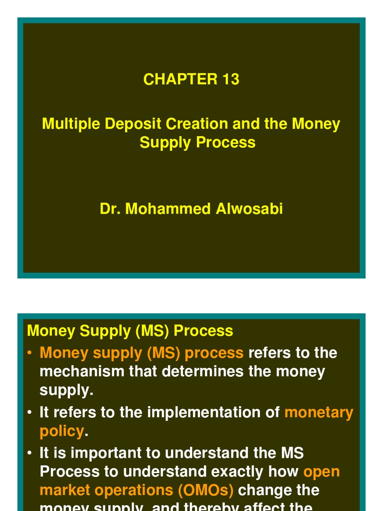 CHAPTER 13 Multiple Deposit Creation and The Money Supply Process | PDF | Money Supply | Deposit ...