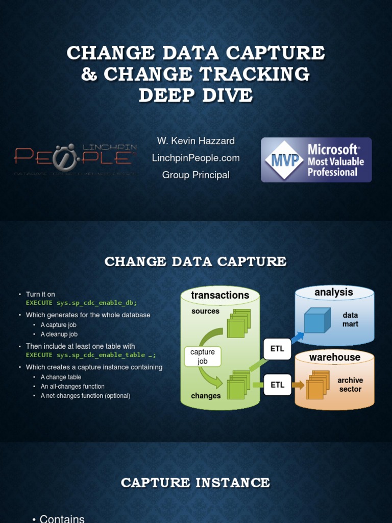 Change Data Capture and Change Tracking Deep Dive | PDF | Microsoft Sql ...
