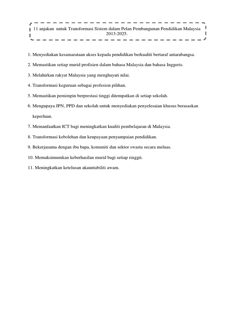 11 Anjakan Transformasi | PDF