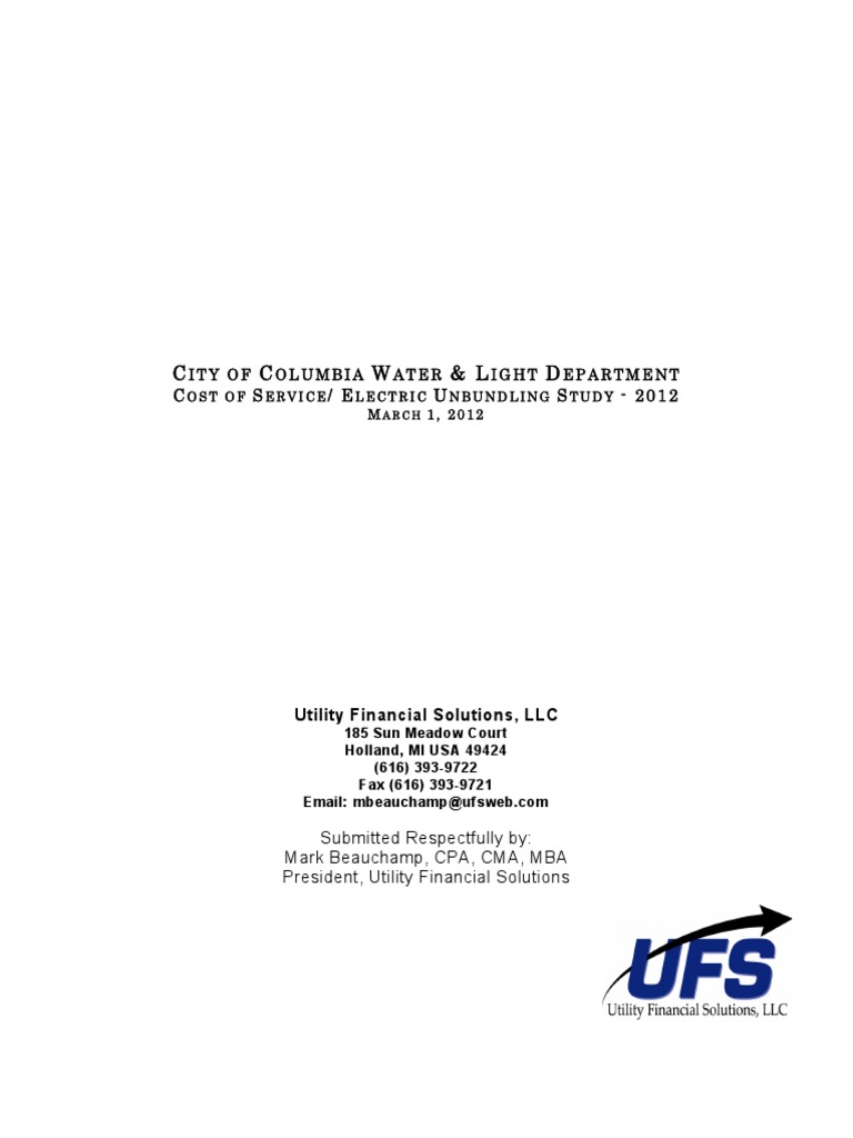 2012 Cost of Service Study | PDF | Electric Power Distribution ...
