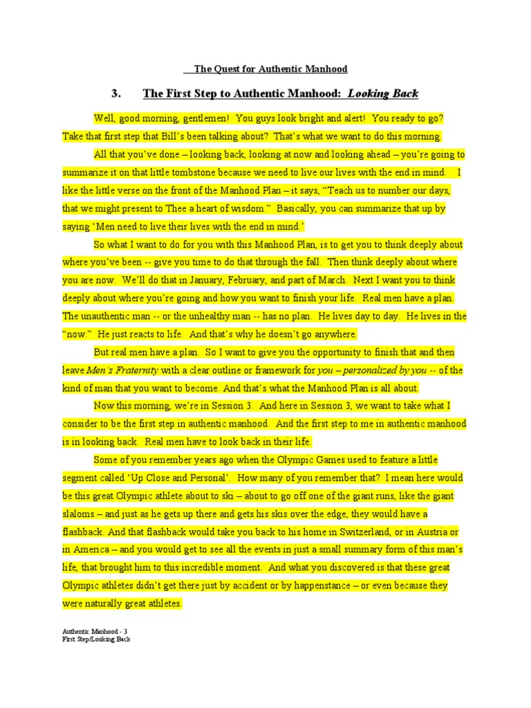 The Quest For Authentic Manhood | PDF