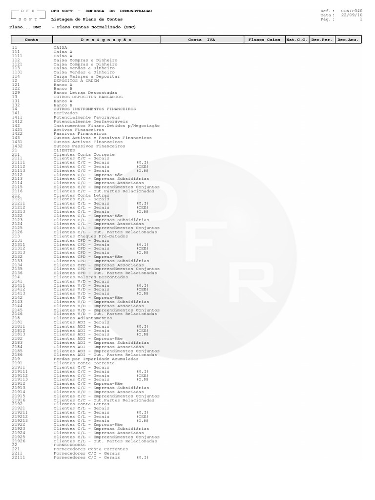 Quadro de Contas Do SNC (2010) | PDF | Imposto sobre Valor Agregado ...