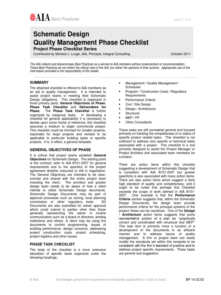 AIA Schematic Design Definition | PDF | Duct (Flow) | Architect