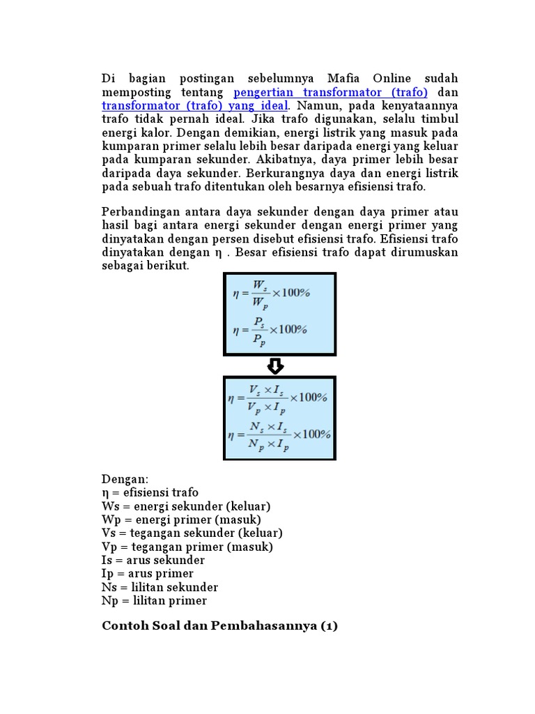 Soal Trafo | PDF