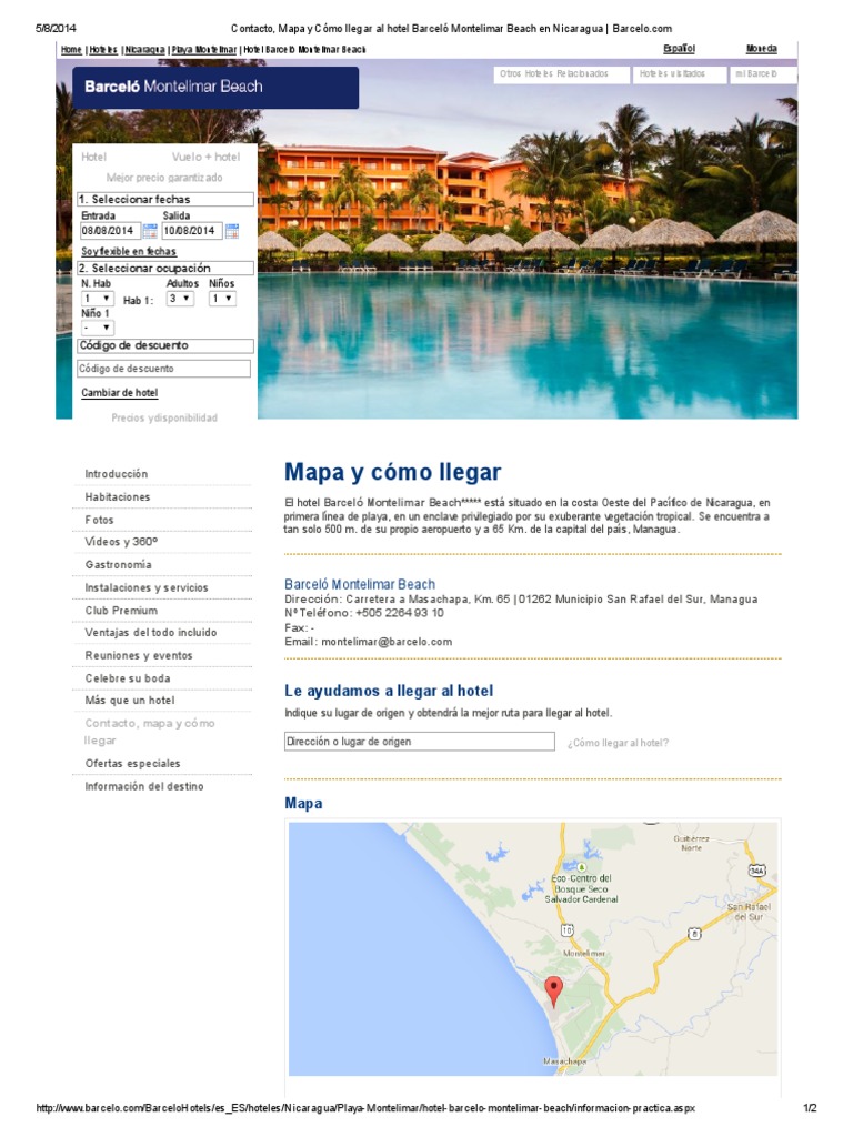 Contacto, Mapa y Cómo Llegar Al Hotel Barceló Montelimar Beach en ...