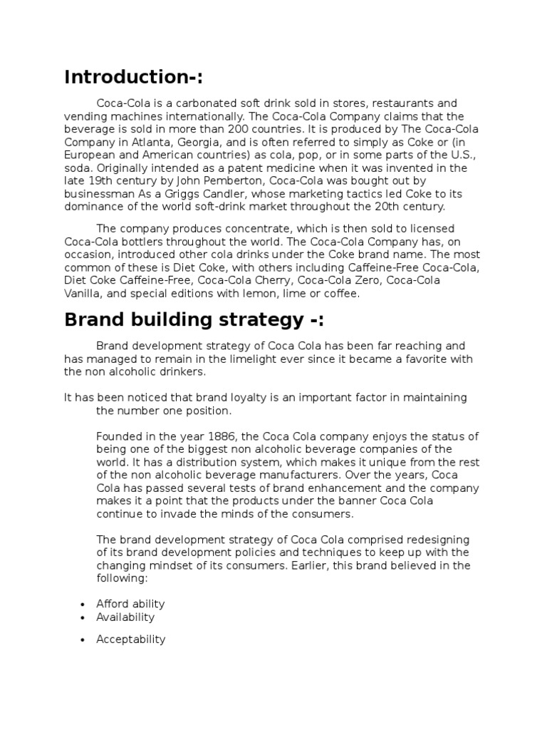 Coca-Cola Branding Stratergy | PDF | Coca Cola | The Coca Cola Company