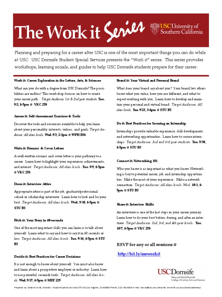 Work It Series: Career Exploration Workshops | PDF | Internship | Job ...
