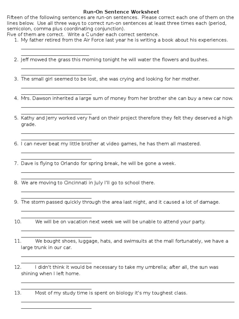 Run-On Sentence Correction Guide | PDF | Penguin | Albert Einstein