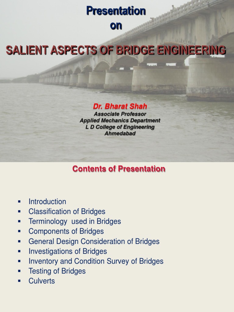 Presentation Bridge Engineering | PDF | Prestressed Concrete | Bridge