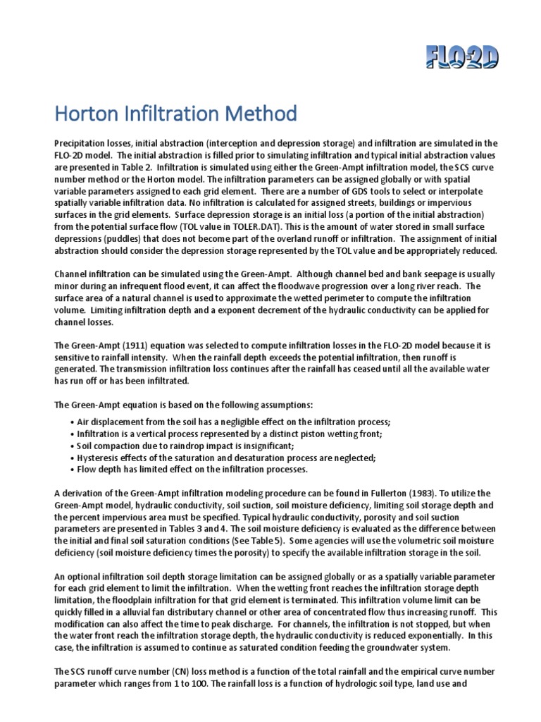 Horton Infiltration Method | PDF | Surface Runoff | Flood