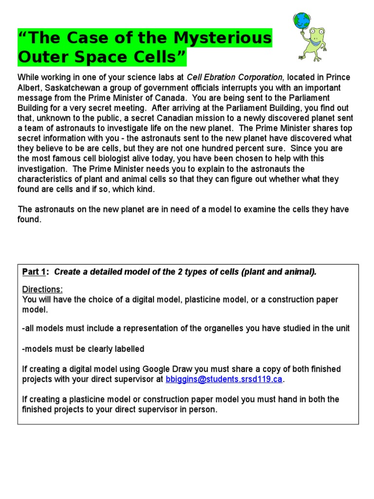 Outer Space Cell Investigation Guide | PDF | Young Adult