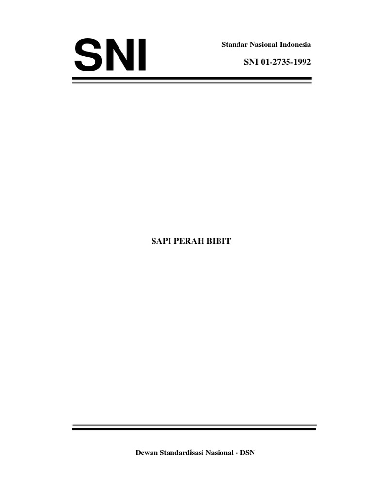 SNI Sapi Perah | PDF