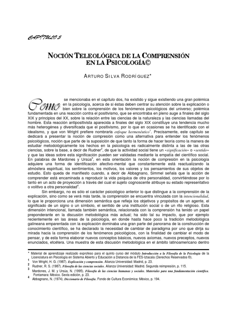 2103unid5silva2005 Teleología | PDF | Hermenéutica | Comprensión