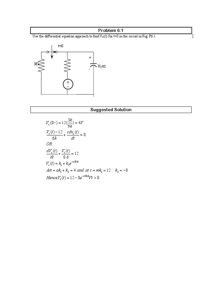 Differential Equations in Circuit Analysis | PDF | Teaching Methods ...