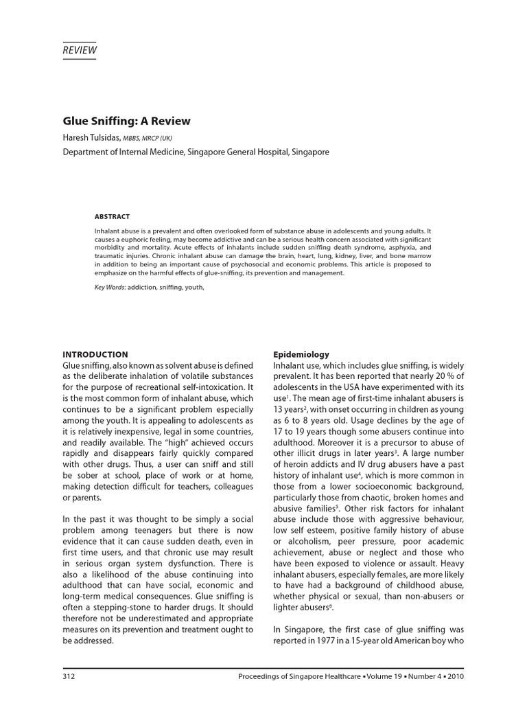 Glue Sniffing | PDF | Substance Abuse | Cardiac Arrhythmia